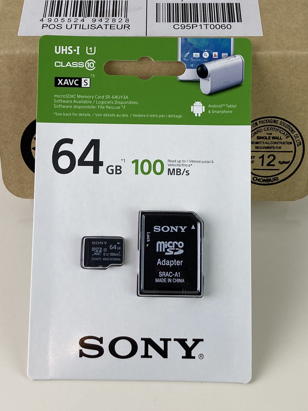 Pack Of 10x Sony Micro SD 64GB SR-64UY3A/T1 Adapter Available Worldwide ...