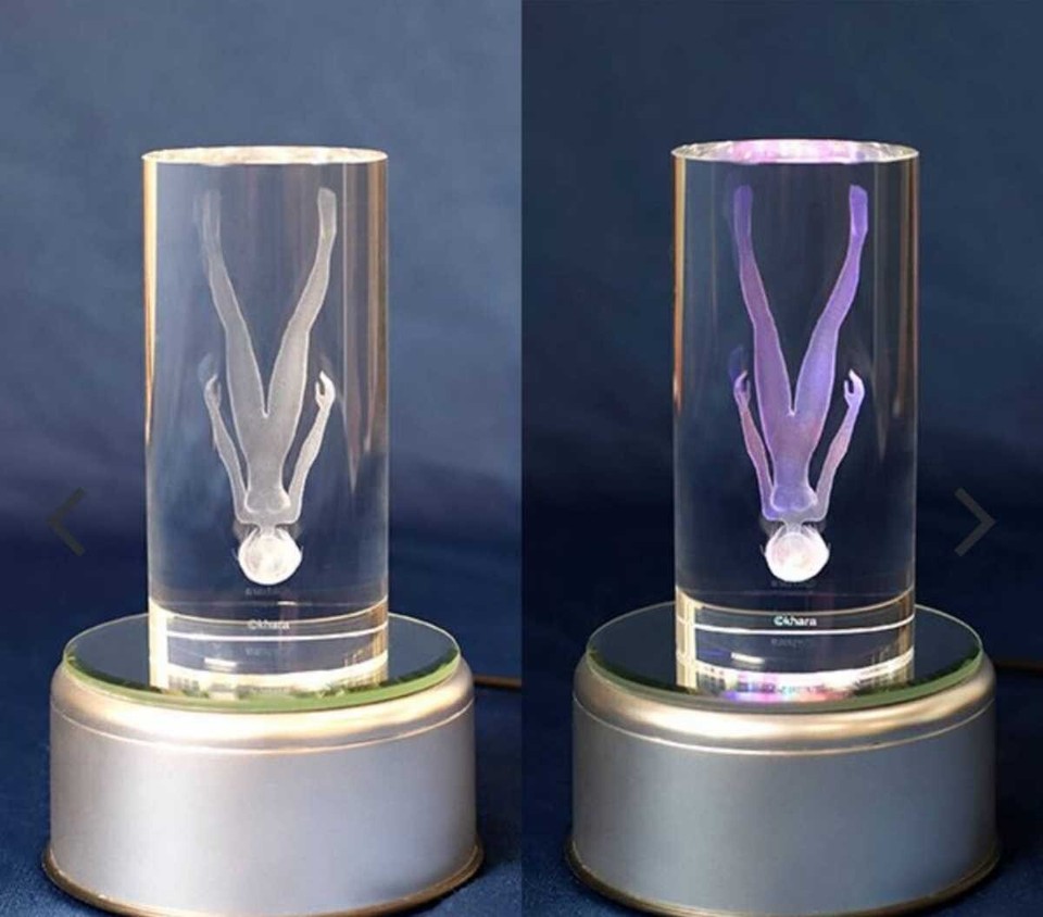 Evangelion EVA Store Memorial Crystal Rei Ayanami on light base gainax ...