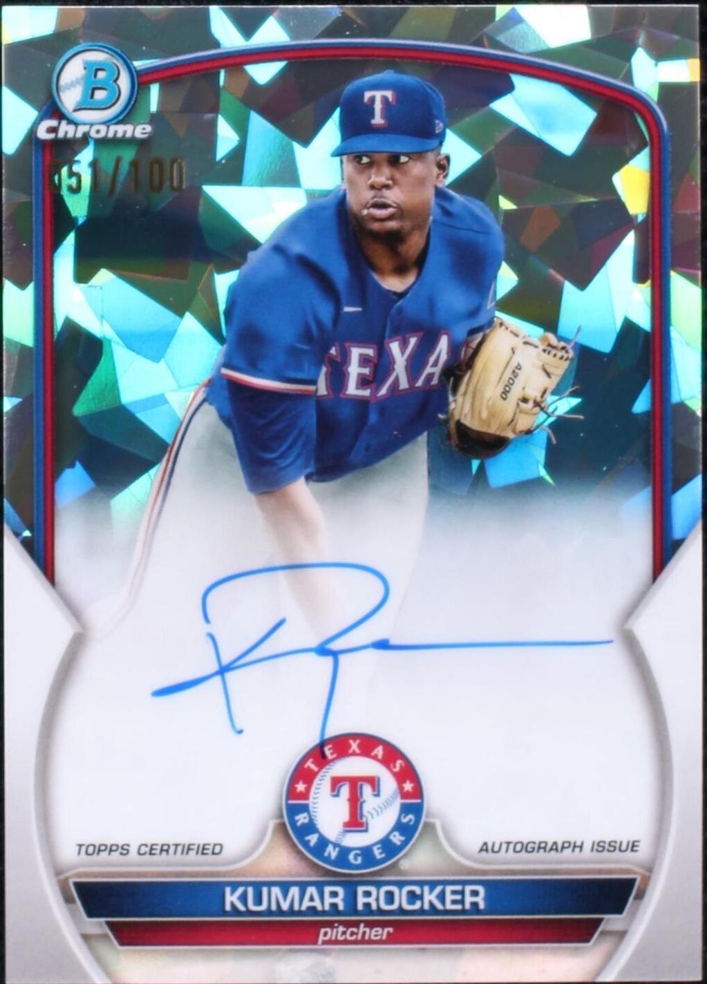 2023 Bowman - Chrome Prospect Autographs Kumar Rocker #CPA-KR Atomic ...