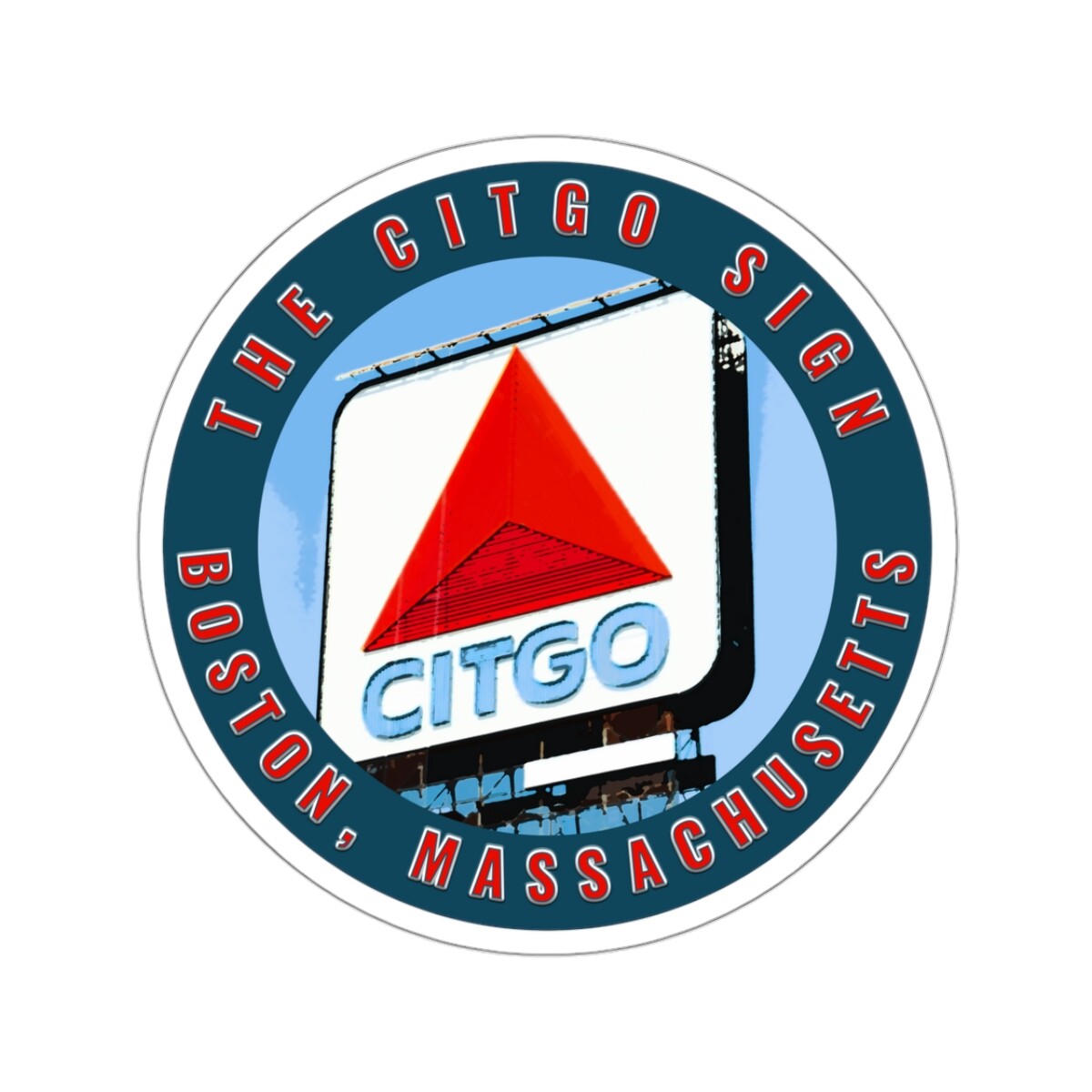 Historic Citgo Sign, Boston, MA - Kiss-Cut Stickers, Free shipping w ...