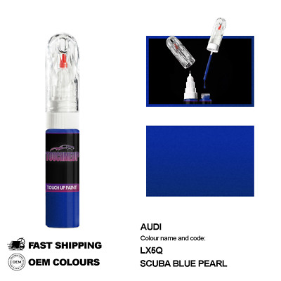 FOR AUDI SCUBA BLUE LX5Q Touch Up Paint Pen Brush Fix Kit Scratch Chip ...