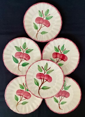VTG BLUE RIDGE SOUTHERN POTTERY 'CHERRY BOUNCE' 6~6.25" BREAD & BUTTER ...