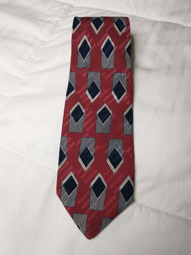 Vintage Robert Talbott Studio EXTRA LONG Silk Tie Red Blue Geometric Pattern | eBay