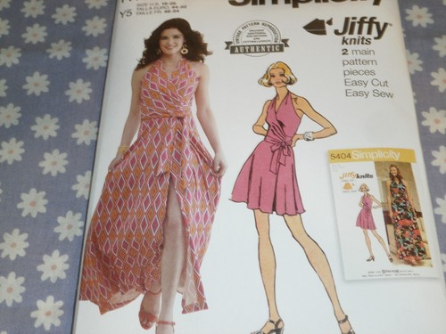 SIMPLICITY 11824/9793 MISSES WRAP HALTER DRESS 2 LENGTHS PATTERN-UNCUT ...