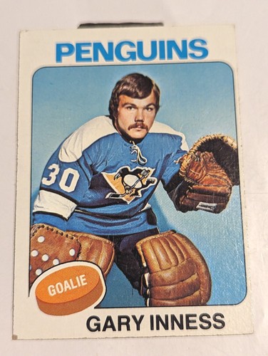 1975-76 Topps Hockey Card 227 Gary Inness Pittsburgh Penguins Goalie | eBay