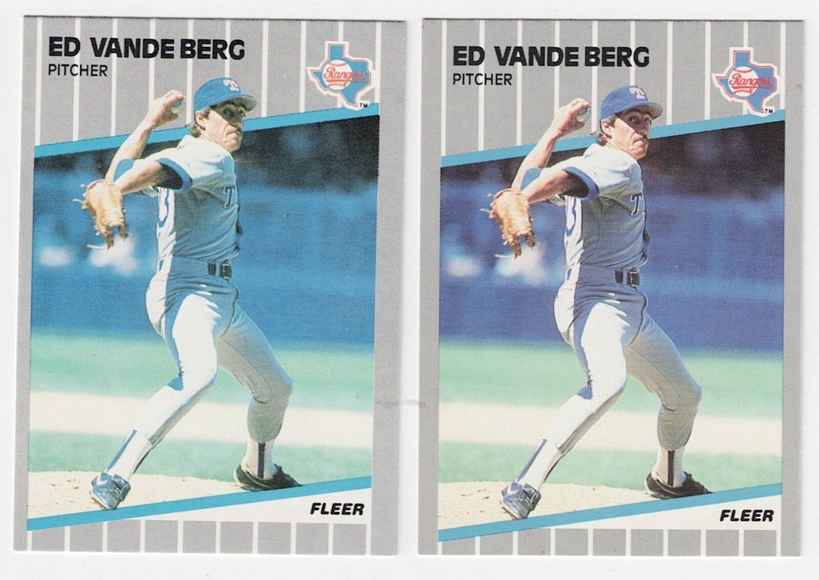 2 1989 Fleer Ed Vande Berg #534 Baseball Cards - Error Throws Lef ...
