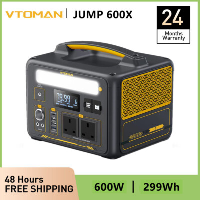 VTOMAN Jump 600X Portable Power Station 600W 299Wh Solar Generator ...