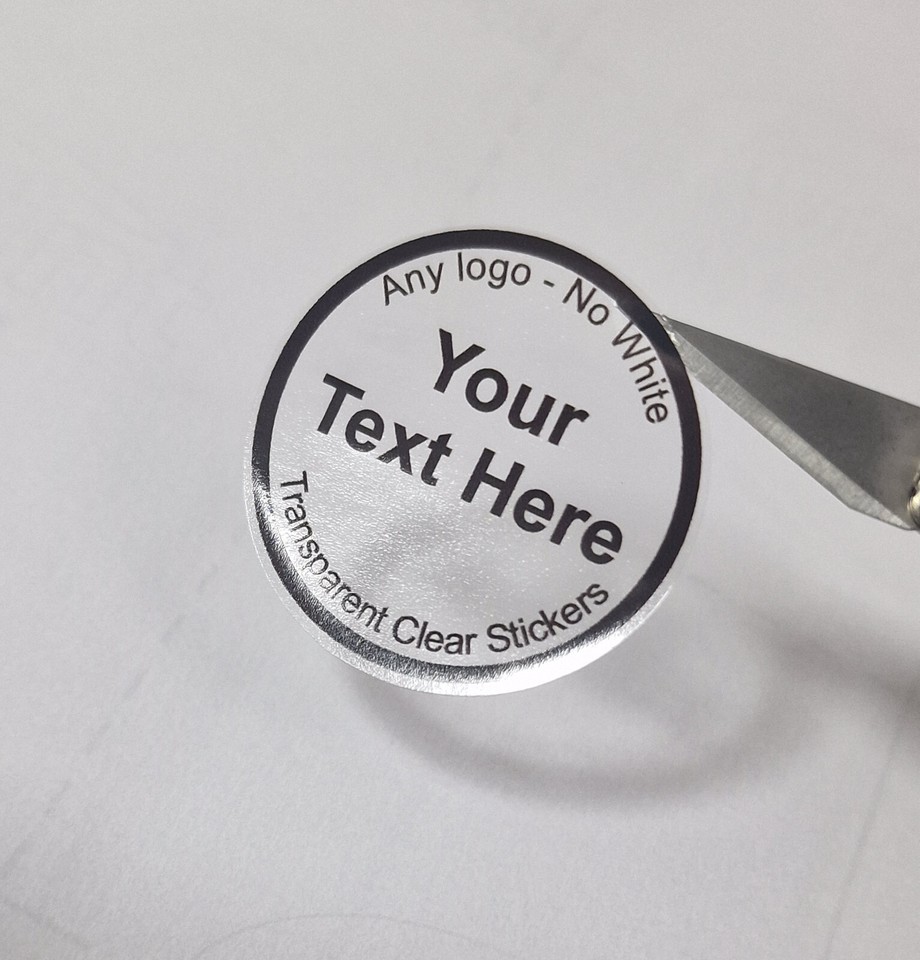 80 Personalized Transparent Clear Logo Stickers Custom Printed Business ...