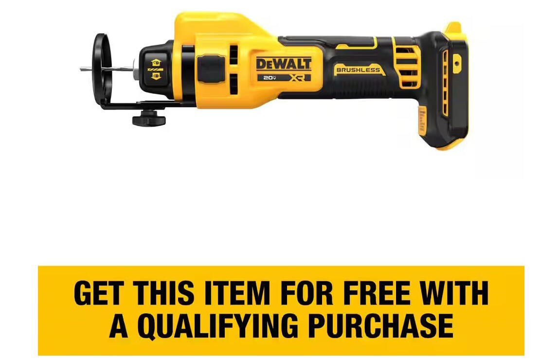 DEWALT DCE555B 20V Cordless Rotary Drywall Cut-Out Tool - Yellow for ...