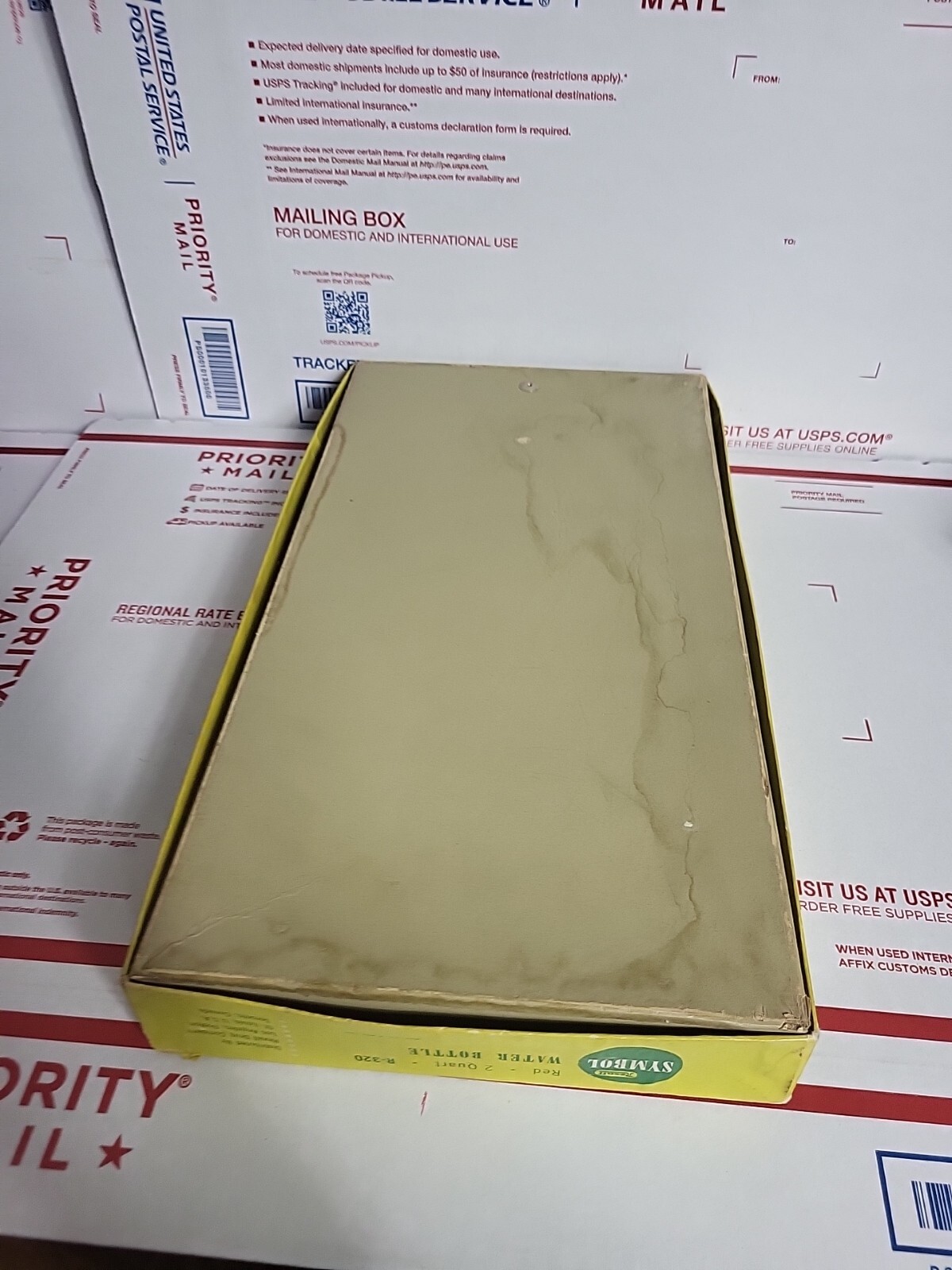 Vintage Symbol Water Bottle, Syringe Red R-320 Rexall Rubber w/Box 2 qt ...