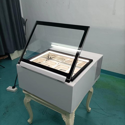 Wixkix Gelato Display Case Hard Ice Cream Showcase Freezer Countertop ...