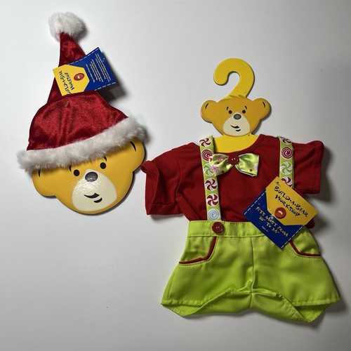 Build A Bear Christmas Boy Peppermint Candy Outfit With Santa Hat | eBay