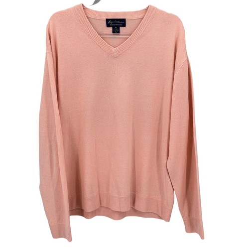 Byron Nelson Eleven Straight Sweater Men XL Coral Silk Cashmere Knit V ...