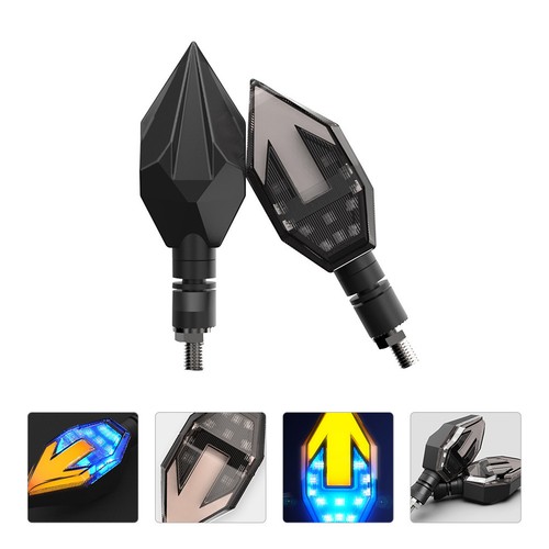 2pcs LED Turn Light Motorcycle Signal Light Two-color Indicator Blinker ...