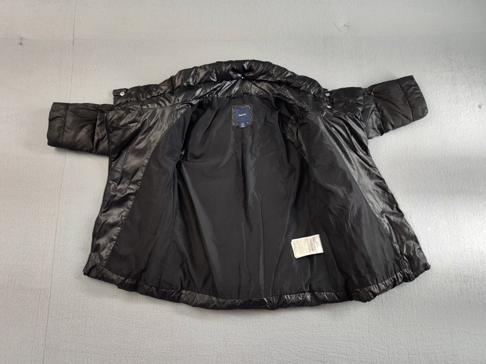Gap Kid Puffer Jacket S Shiny Black Asymmetrical Zip Warmest Cold Coat ...
