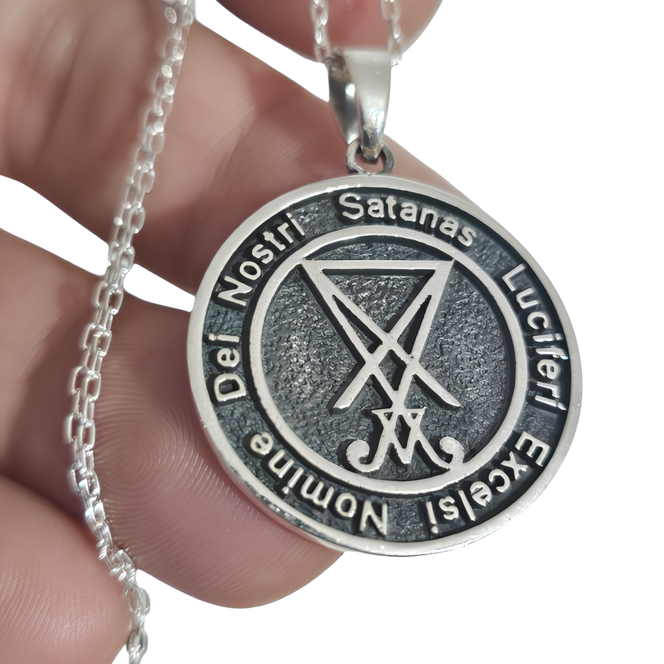 Sigil of Lucifer Latin Script Left Hand Path Necklace 925 Sterling ...