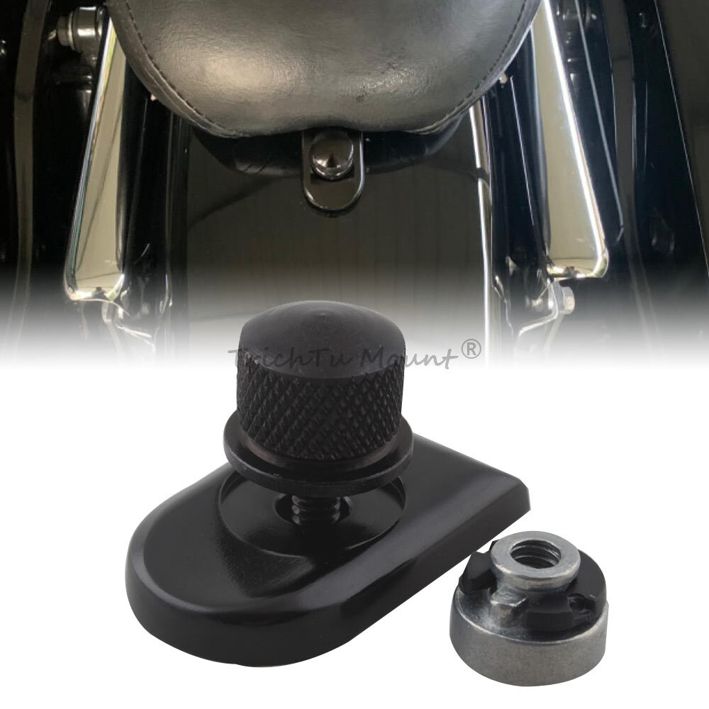 Black Rear Fender Seat Bolt Nut Tab Mount Knob Cover For Harley Touring ...