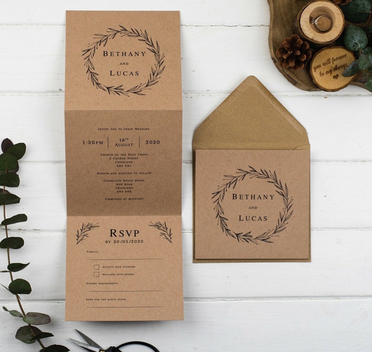 Folded Wedding Invitation Template
