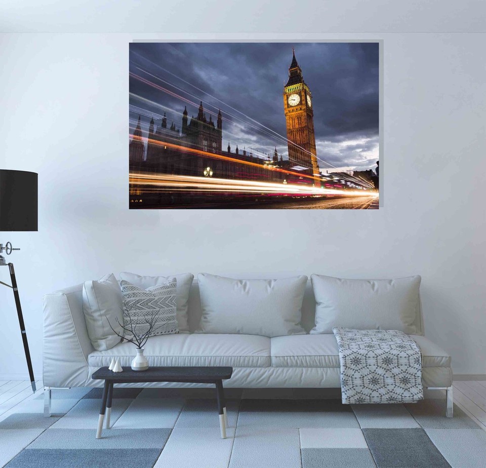 Big Ben Parliament Thames Canvas Prints For Living Room Office Wall Art ...