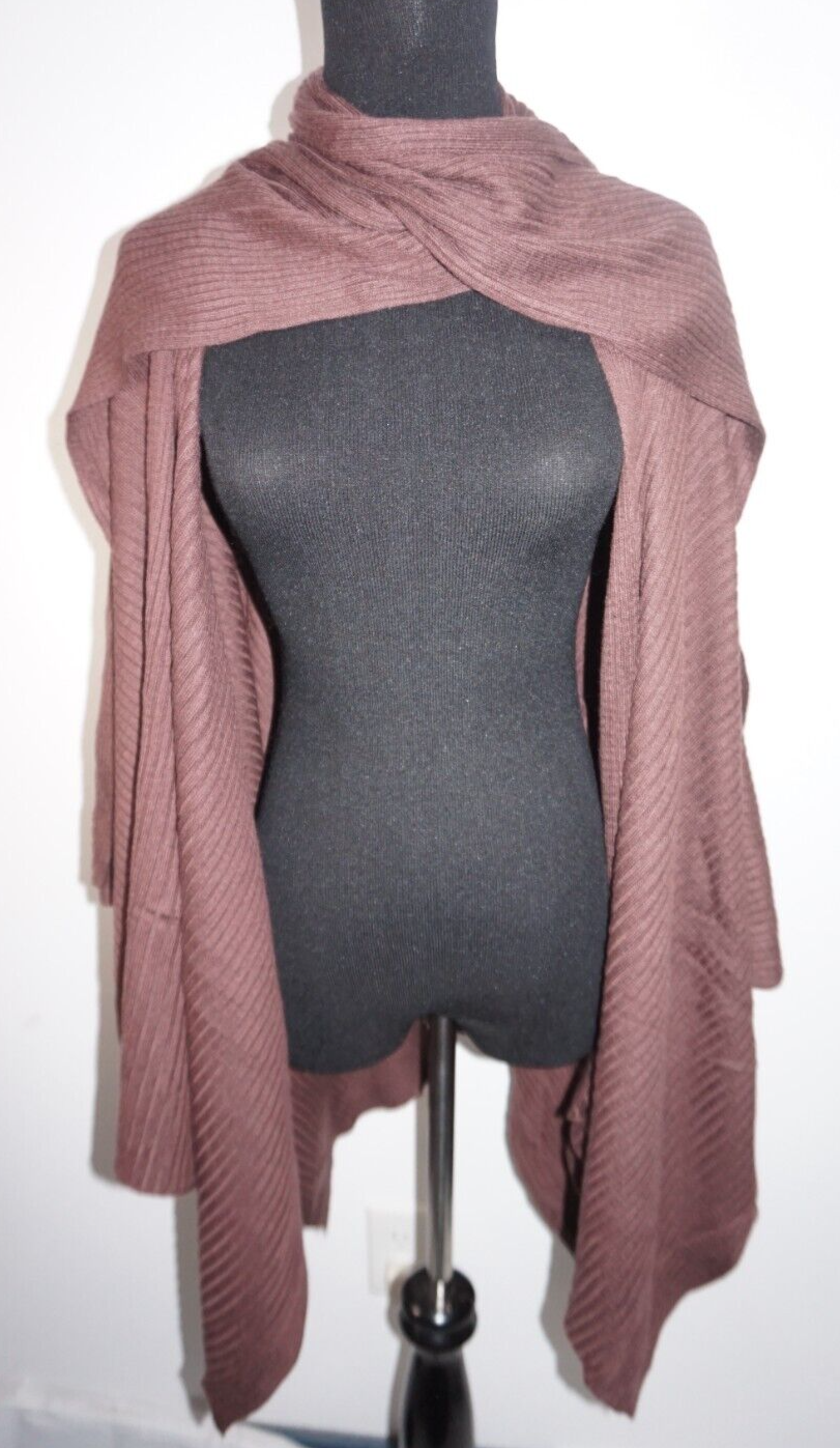 Iman Ribbed Sweater Cape Shawl Wrap Espresso Brown Womans Sz M L | eBay