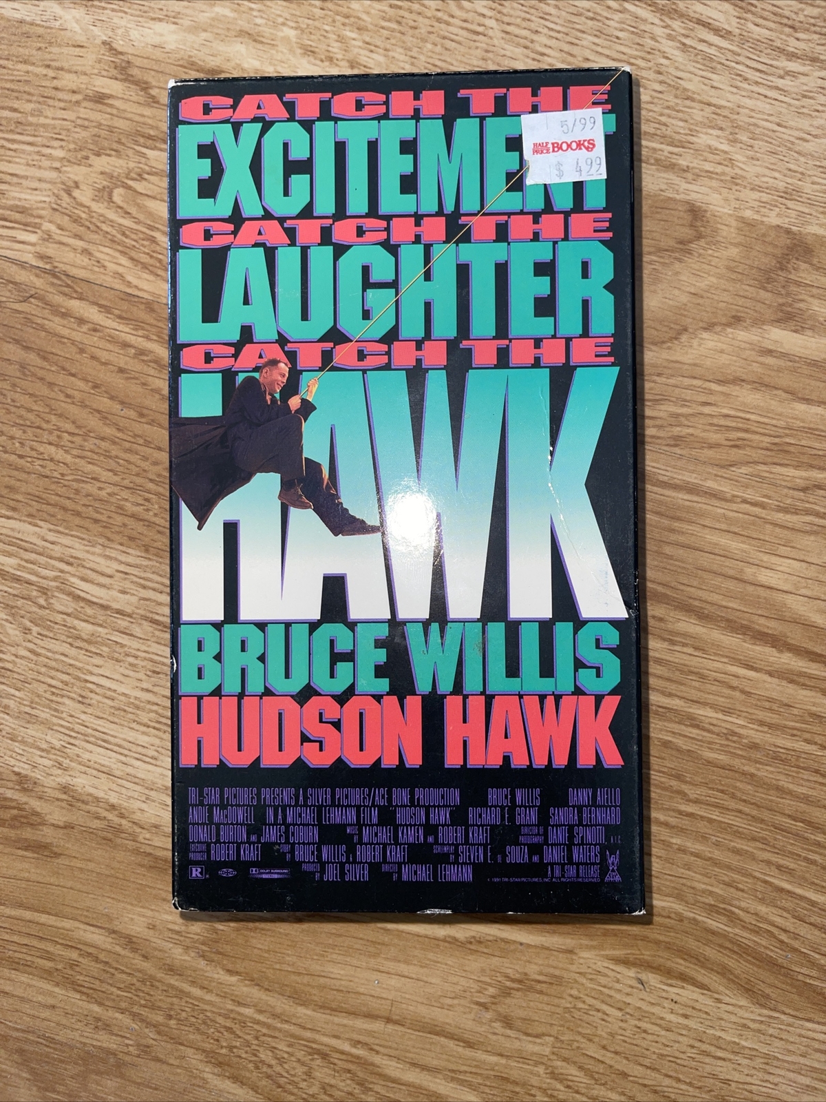 Hudson Hawk (VHS, 1991, Closed Captioned) Vintage VHS Film Bruce Willis ...