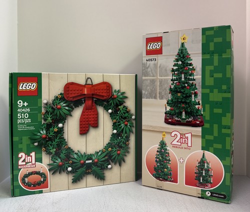 Lego Holiday Bundle, Christmas Tree (40573) and Wreath (40426) 1294 pcs ...