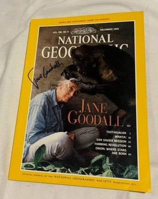 Jane Goodall SIGNED AUTOGRAPHED National Geographic Magazine | eBay