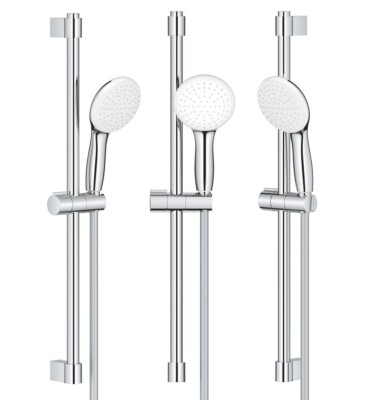 Grohe Tempesta 100 Slide Shower Riser Rail Kit 600mm 1 Mode Shower Head ...