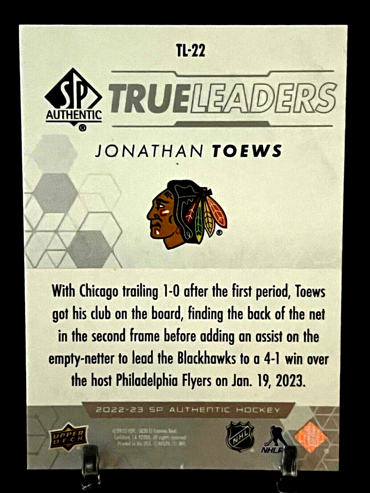 2022-23 SP Authentic True Leaders Jonathan Toews #TL-22 Blackhawks | eBay