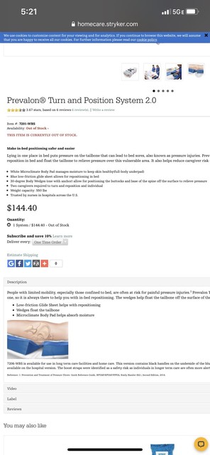 SAGE Prevalon Turn and Position (tap) System 2.0 Body Wedges R99152 for ...