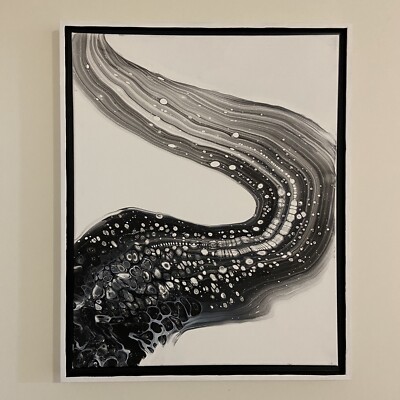 Slither | Black And White Signed Original Modern New Abstract Acrylic ...