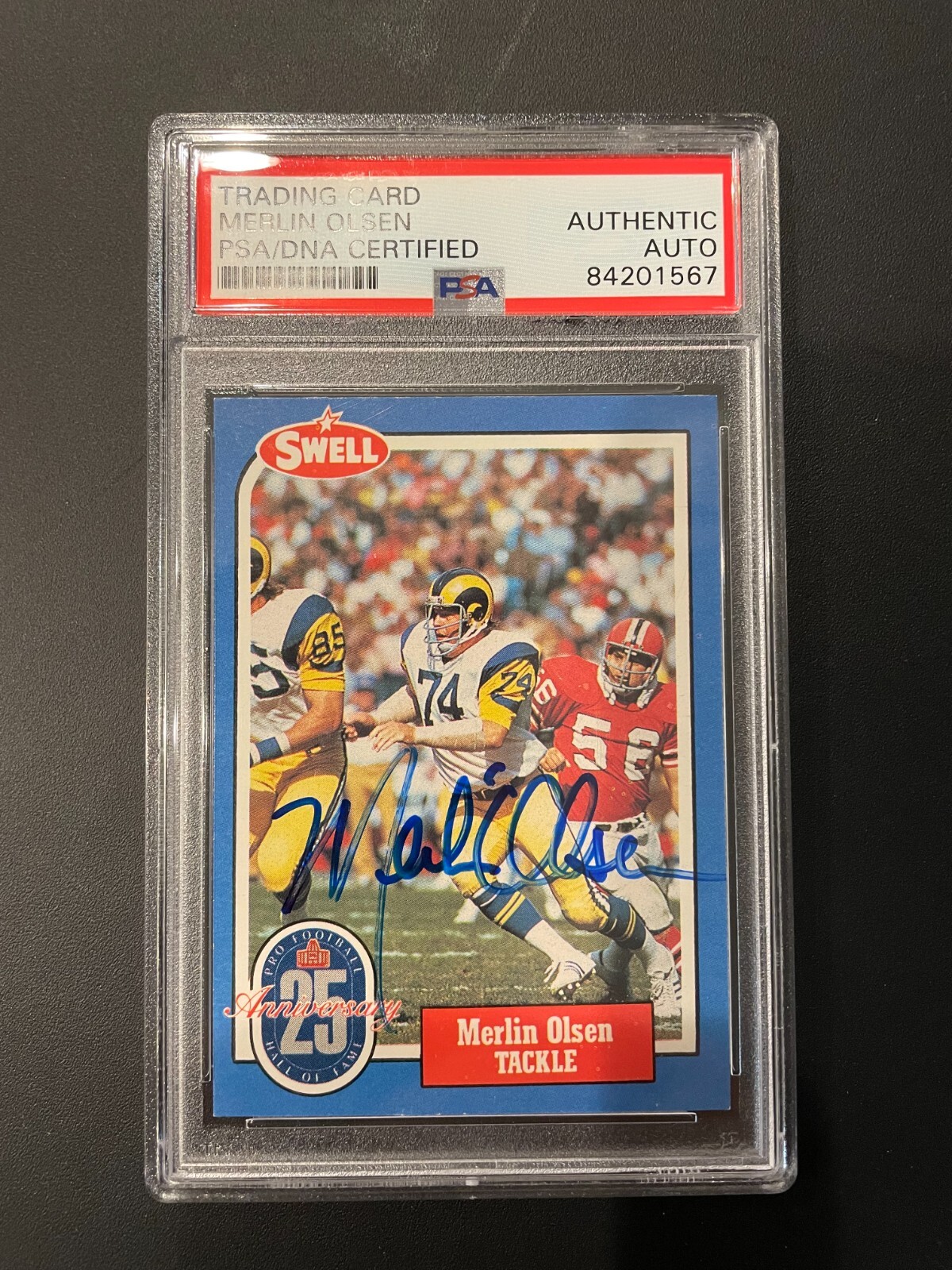 Merlin Olsen Signed 1988 Swell Autograph Card Football Hall of Famer ...