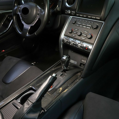 Real Dry Carbon Fiber Center Gear Panel Cover Trim Fit For Nissan GTR ...