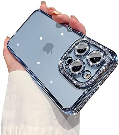Compatible for iPhone 13 Pro Case with Glitter Diamond Camera Len ...