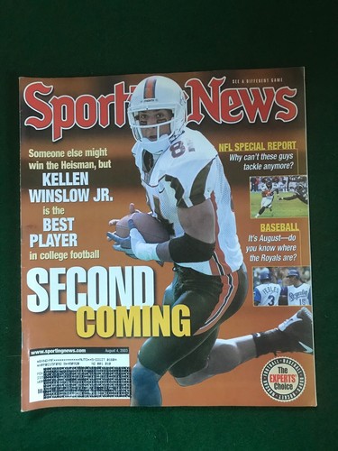 Sporting News August 4, 2003 features KELLEN WINSLOW JR. on the Cover ...