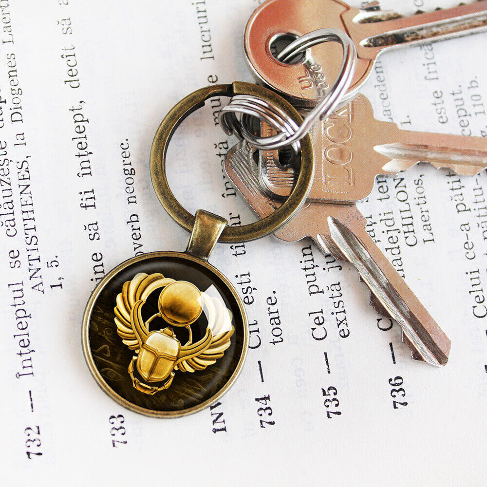 Egyptian Scarab Beetle Keychain, Ancient Egypt KeyRing, Egyptian Beatle ...