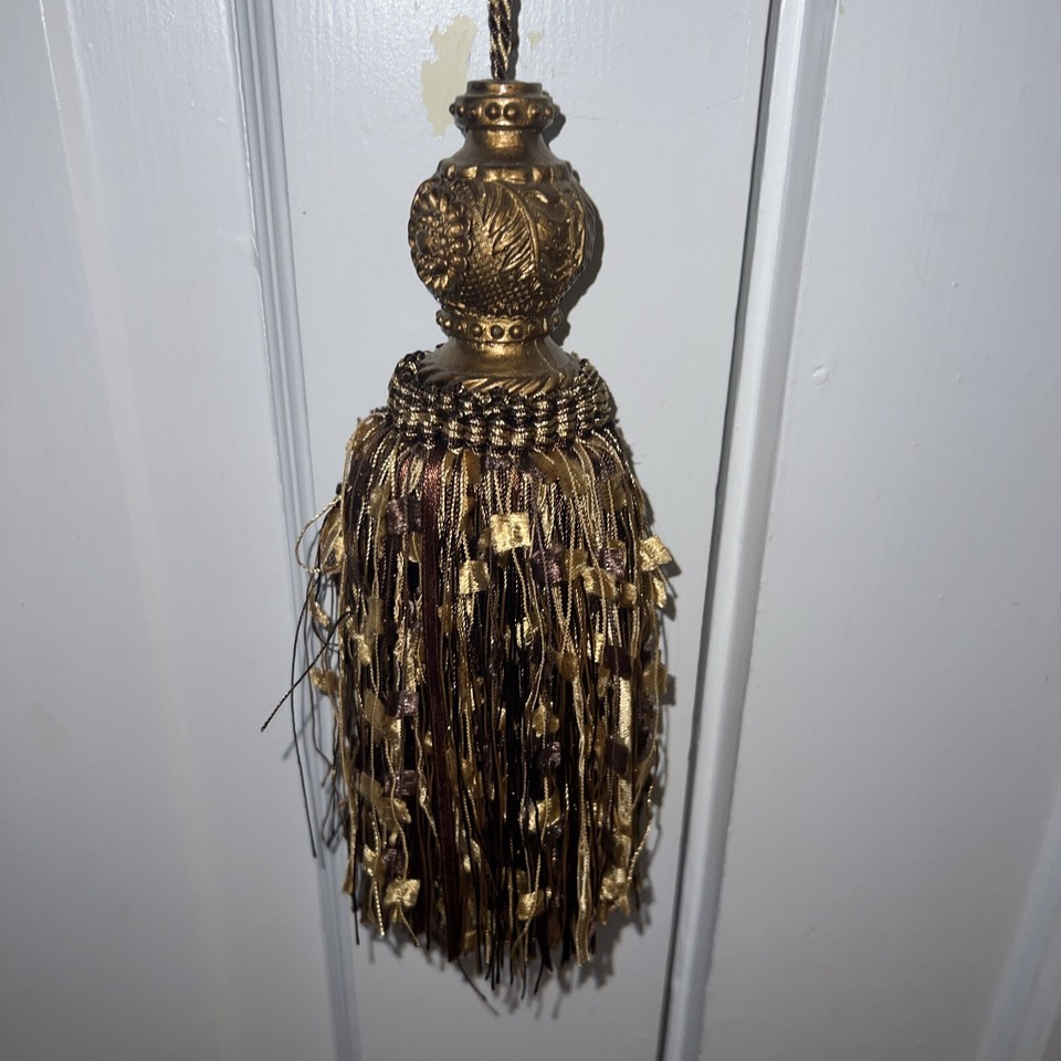 Large Gold Brown Tassel Tassel Decorative Decor | eBay