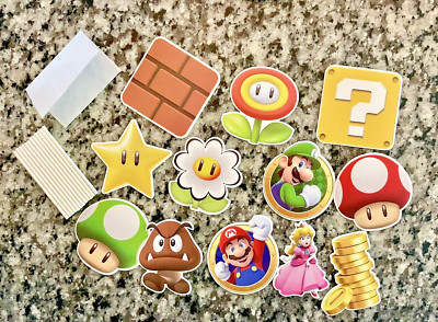 12 Mario Bros Cupcake Picks Cake Toppers 1 Dozen Set | eBay