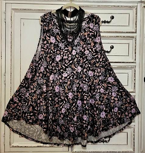 Lane Bryant NEW Swing Bottom Fit Flare Black Long Stretch Top Plus 22/ ...