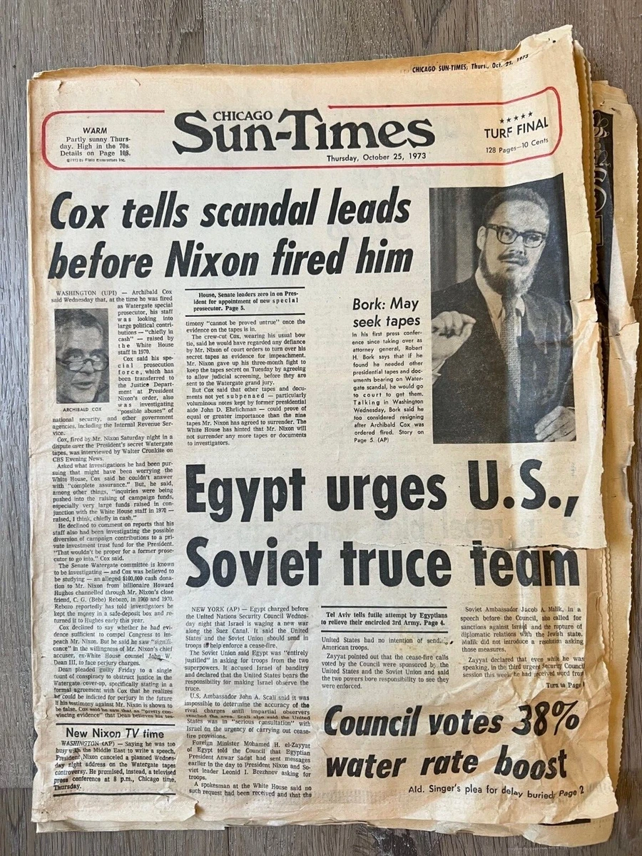 Watergate Newspaper Headlines