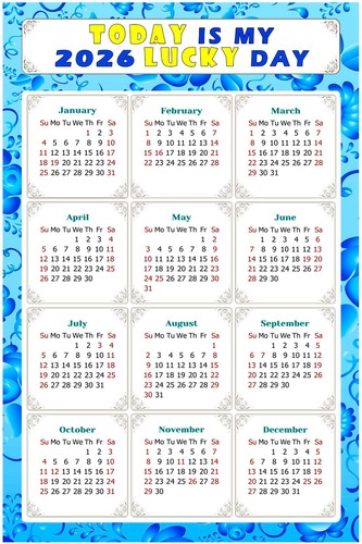 2026 Magnetic Calendar - Today is my Lucky Day - v041 7 x 10.5 | eBay