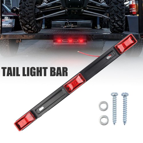BAR Marker Light 3 Light 9 LED Trailer Red Clearance ID Stainless ...