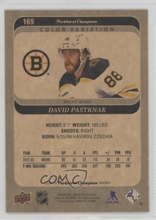 2023-24 Upper Deck Parkhurst Champions Color Variation David Pastrnak ...