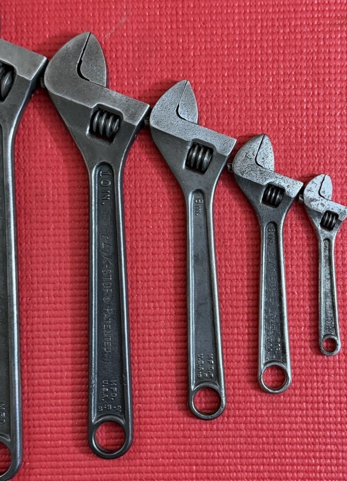 Proto Tools 5 Pc Set Adjustable Crescent Wrench 4”-12 704S,706L,708S ...