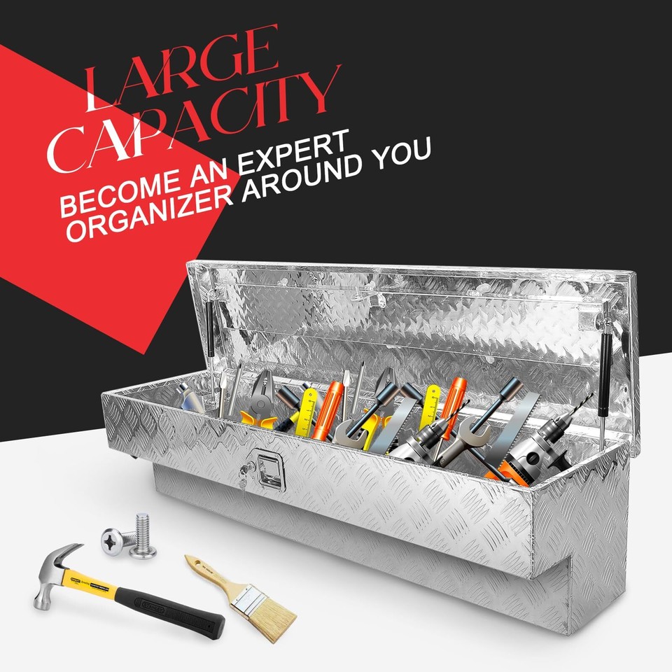 Aluminum 60 Inch Side Mount Tool Box Side Truck Box with Paddle Latch ...