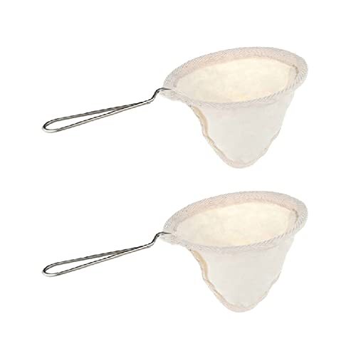 2 Pcs Flannel Cloth Coffee Filter Strainers Small Coffee Filter Sock ...