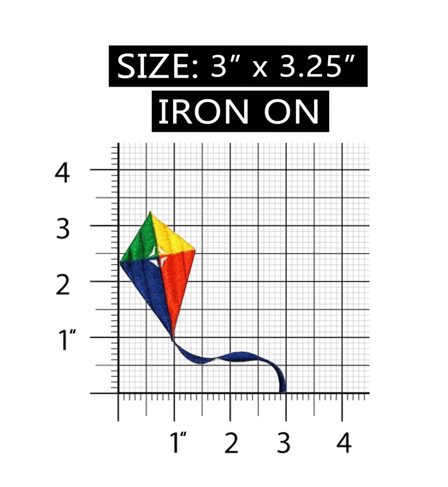 ID 1098A Children Rainbow Kite Patch Windy Craft Embroidered Iron On ...