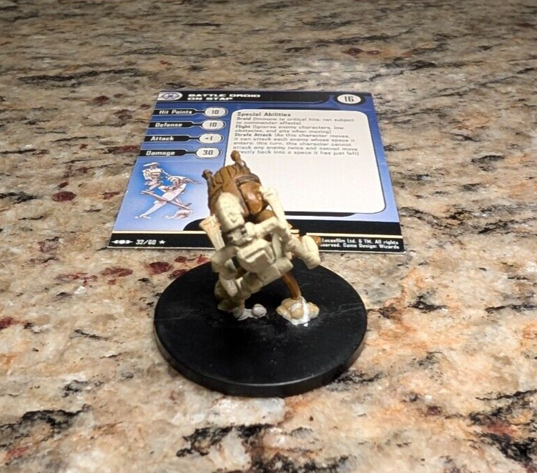 WOTC Star Wars Miniatures - Battle Droid on STAP #32 Rare w/ Card | eBay