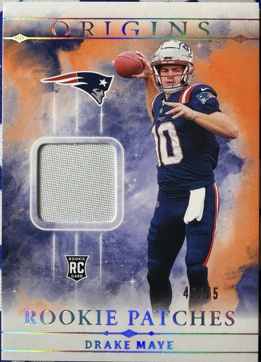 2024 Panini Origins - Rookie Patches Drake Maye #RPT-DMA Orange /75 ...