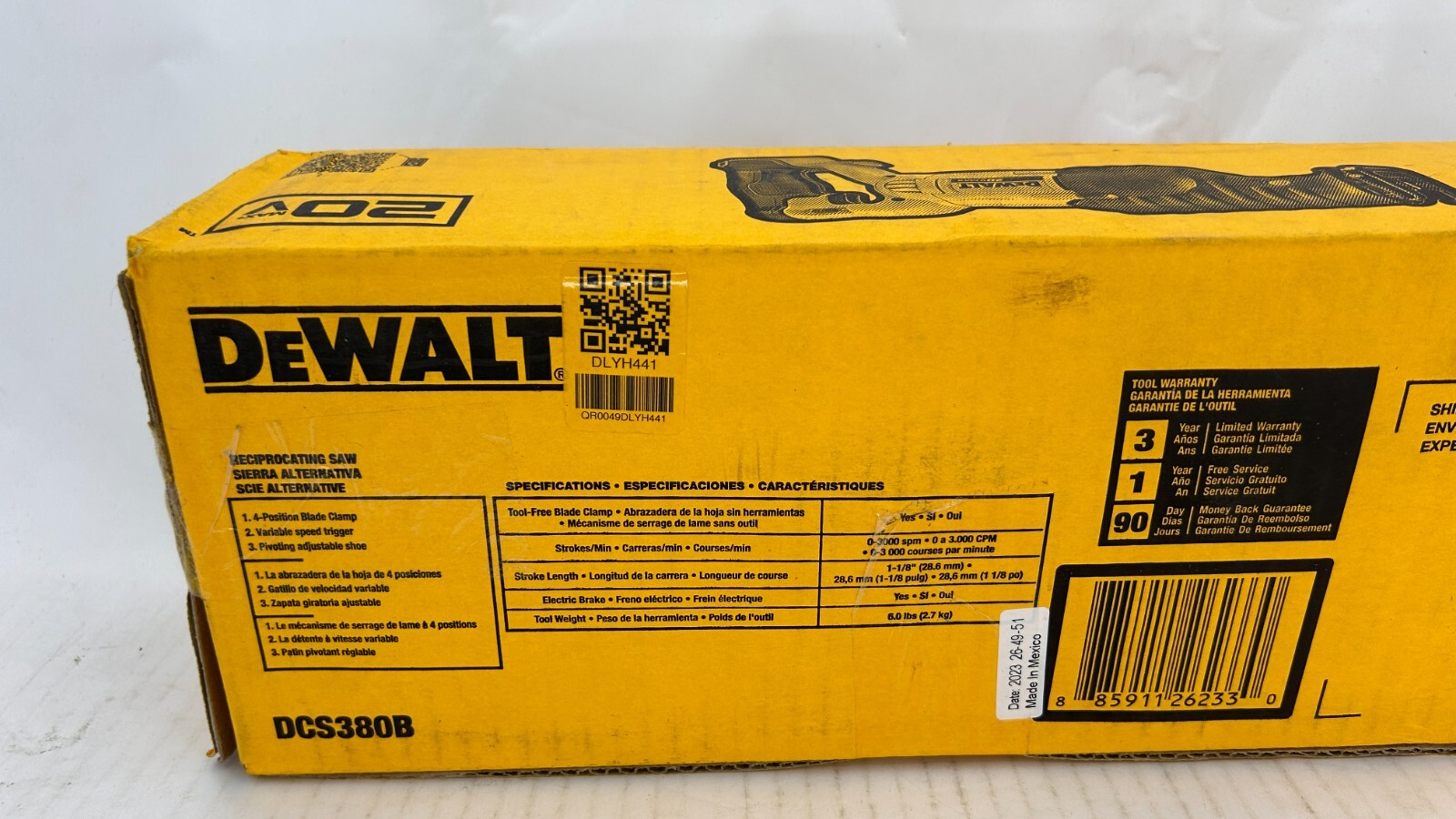 DEWALT DCS380B 20V Reciprocating Saw (Tool Only) for sale online | eBay